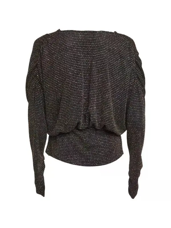 Just Cavalli Glitter-knit Faux-wrap Top