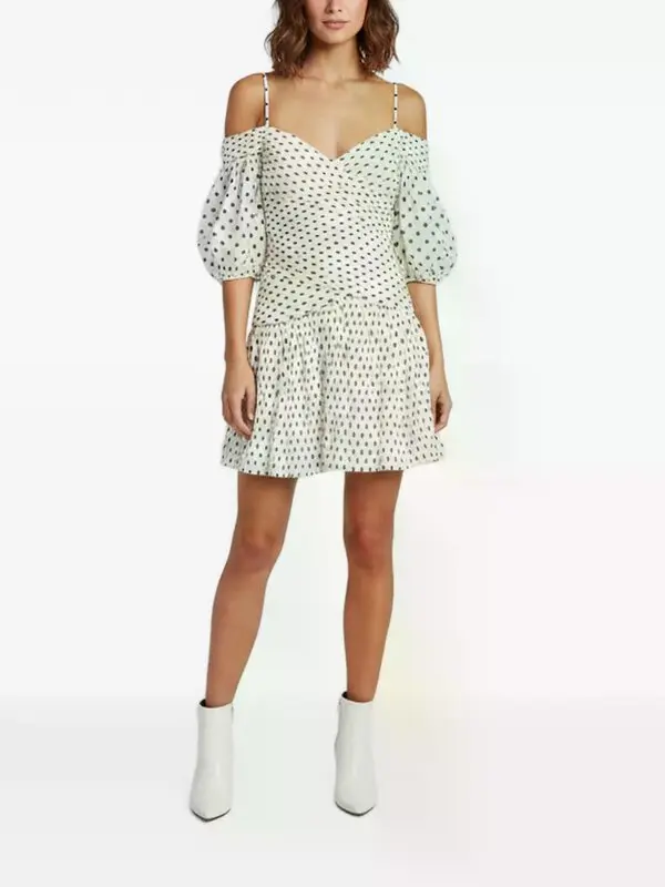 Zimmermann Polka-dot Plissé Mini Dress