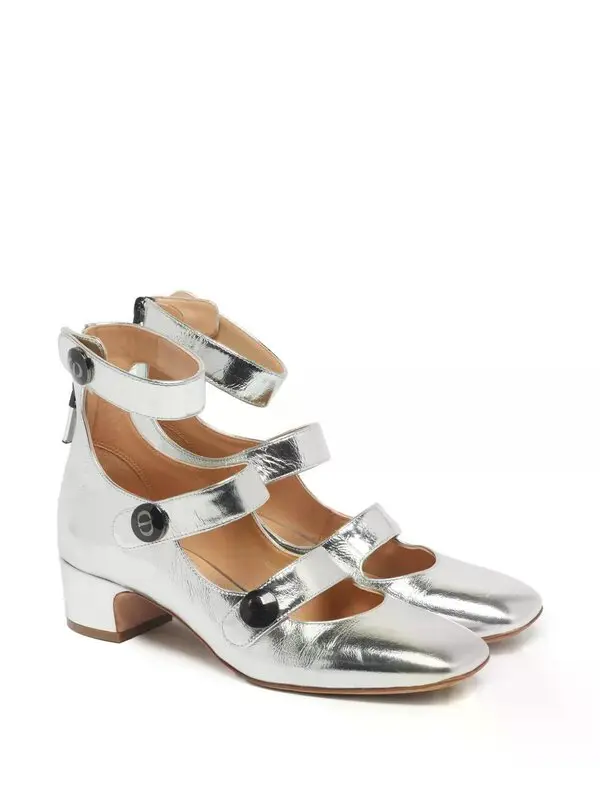 Dior Tone Square Toe Multi-strap Low Block Heel Pumps