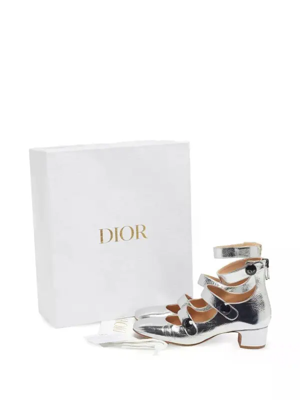 Dior Tone Square Toe Multi-strap Low Block Heel Pumps
