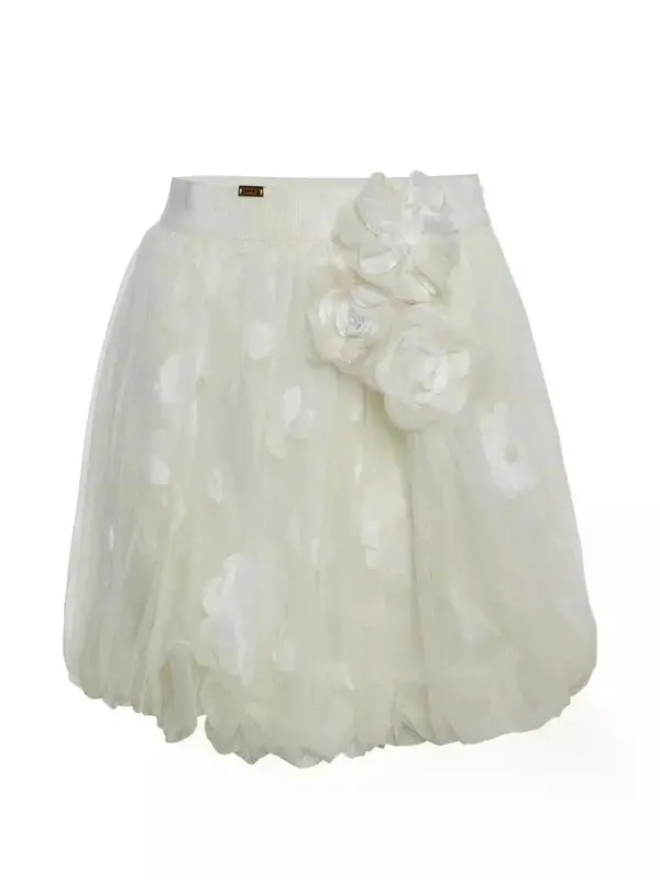 Elisabetta Franchi Floral-appliqué Balloon Skirt - Neutrals