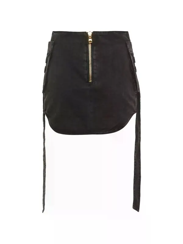 Balmain Button-detail Denim Mini Skirt