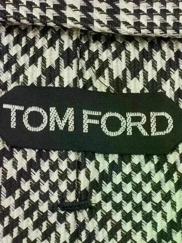 TOM FORD Houndstooth-pattern Tie - Black