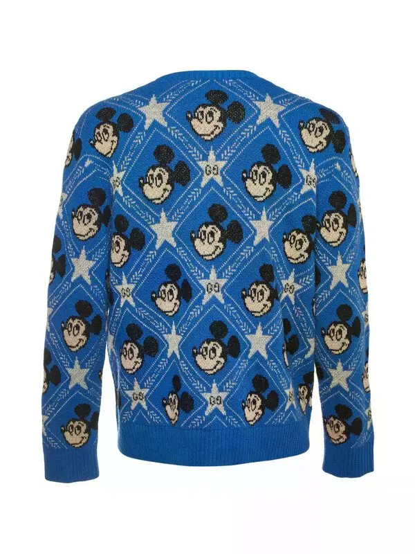 Gucci X Disney Mickey Mouse Jacquard Knit Cardigan - Blue