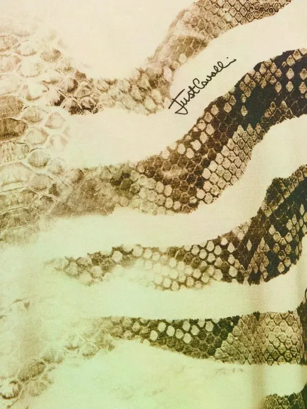 Just Cavalli Snakeskin-print Long-sleeve Top
