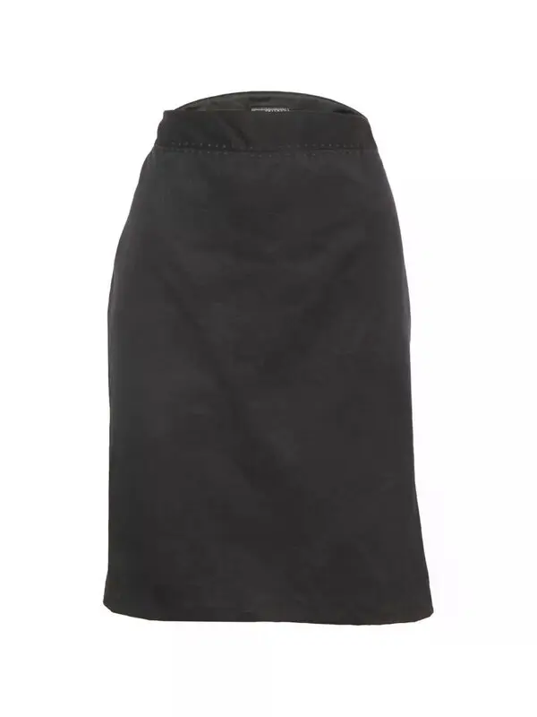Versace Embroidered Pencil Midi Skirt - Black