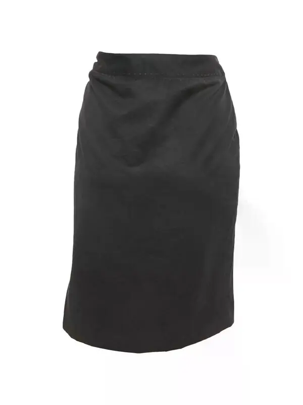 Versace Embroidered Pencil Midi Skirt