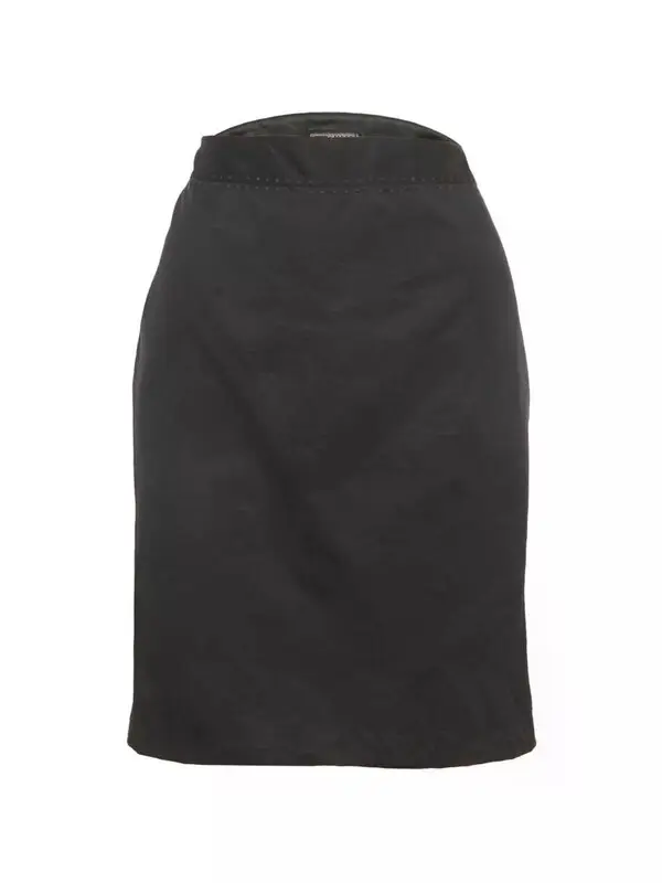 Versace Embroidered Pencil Midi Skirt - Black