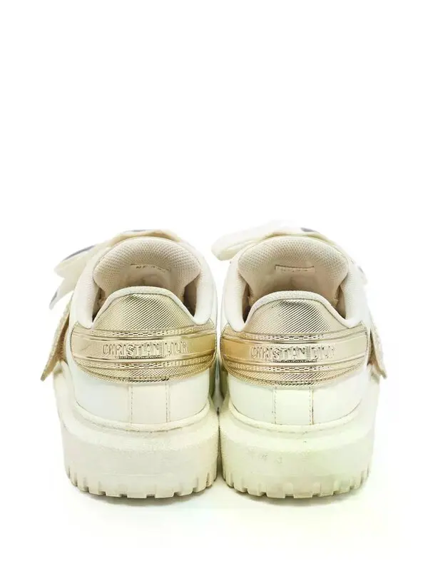 Dior Leather Sneakers With Logo Embossing - Neutrals