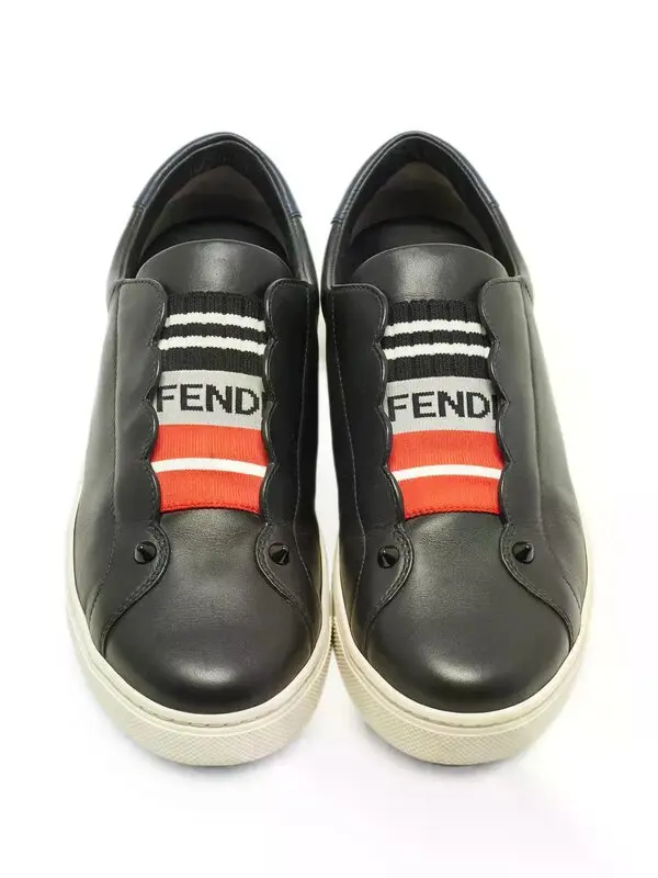 Fendi Rockoclick Scalloped Slip-on Sneakers