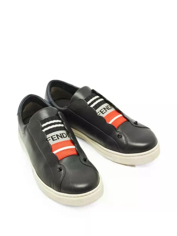 Fendi Rockoclick Scalloped Slip-on Sneakers