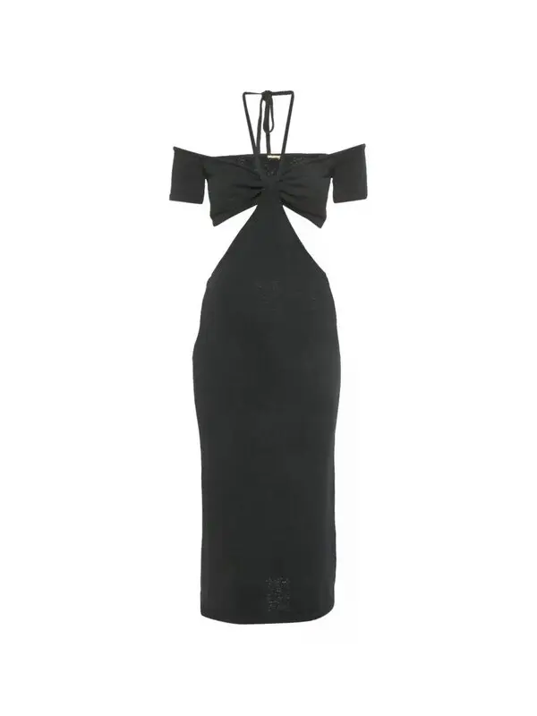 Cult Gaia Cut-out Halter-neck Cotton Midi Dress - Black