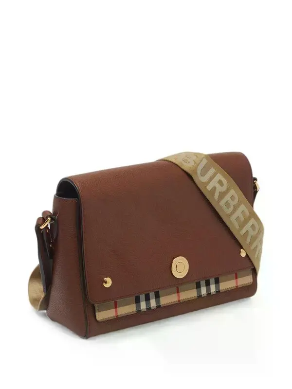 Burberry Note Crossbody Bag In Beige Check