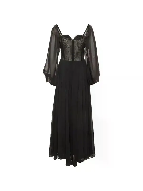 JULEA DOMANI Lace-detail Maxi Dress - Black