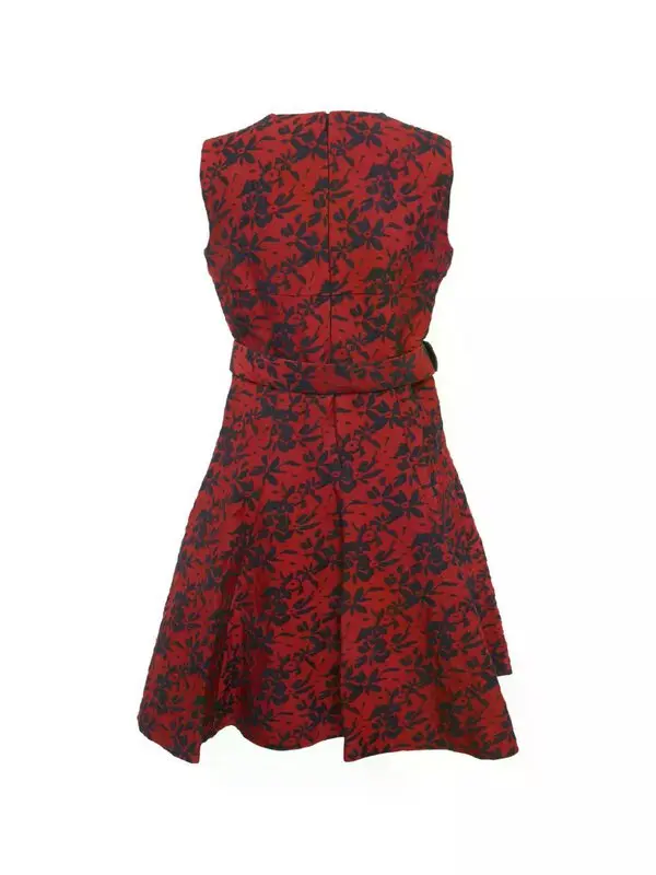 Carolina Herrera Floral-jacquard Belted Mini Dress - Red