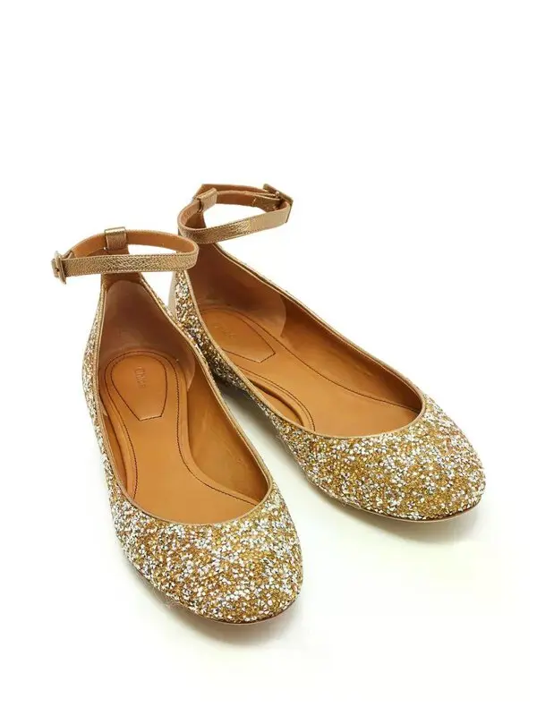 Chloé Glitter Detail Ballet Flats