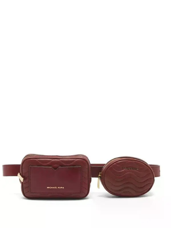 Michael Kors Quilted Double Pouch Belt Bag - Red