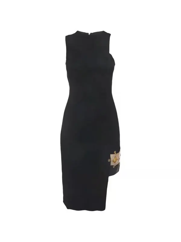 Versace Embellished-sleeveless Mini Dress - Black