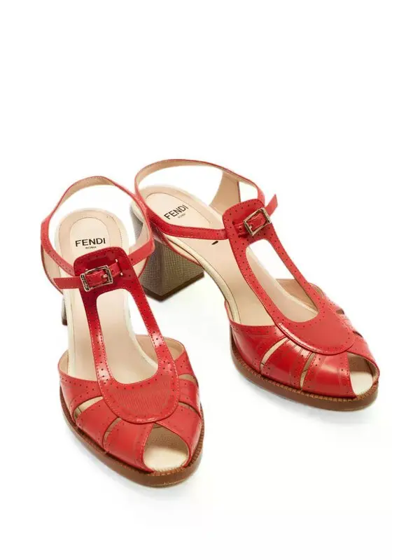 Fendi Chameleon Lizard-embossed Sandals
