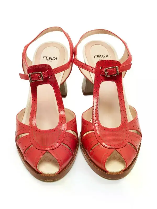 Fendi Chameleon Lizard-embossed Sandals