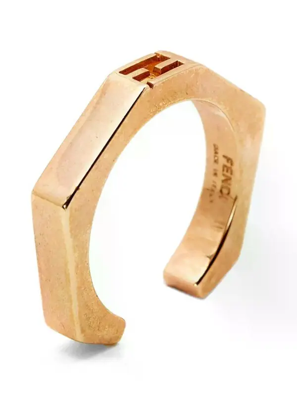 Fendi Rose Gold Baguette Motif Ring