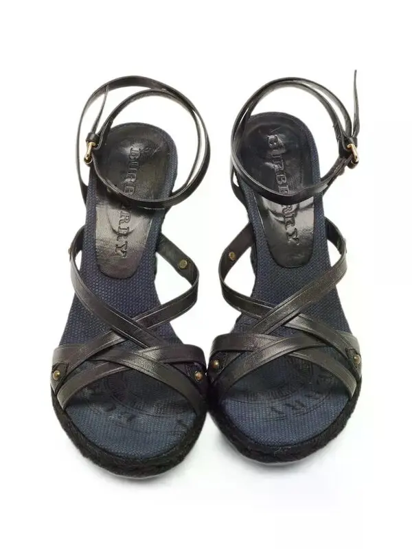 Burberry Criss-cross Wedge Sandals