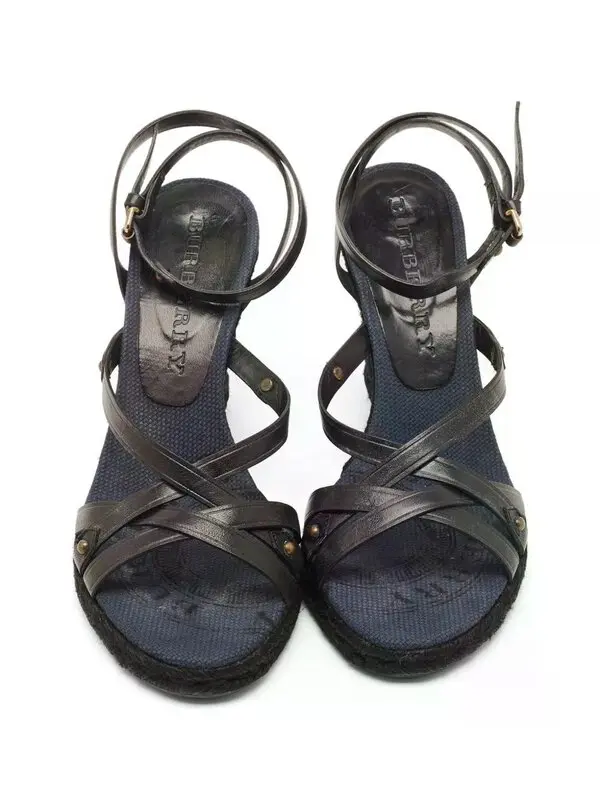 Burberry Criss-cross Wedge Sandals