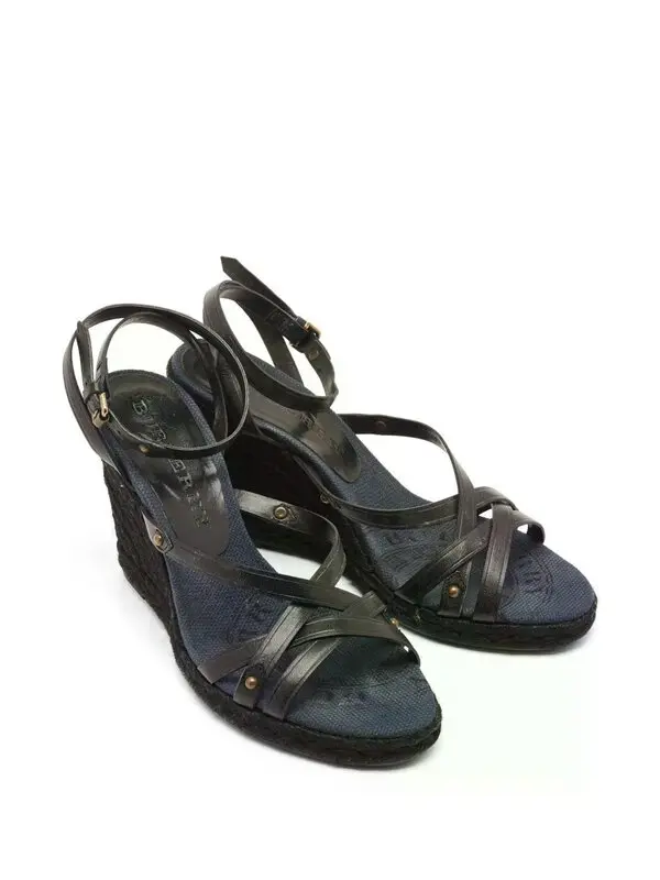 Burberry Criss-cross Wedge Sandals