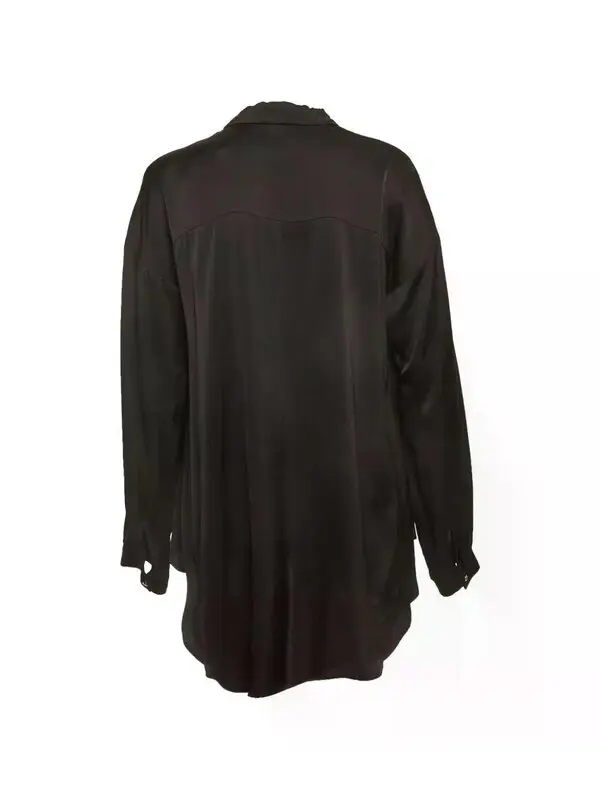 Just Cavalli Satin Button-front Shirt - Black