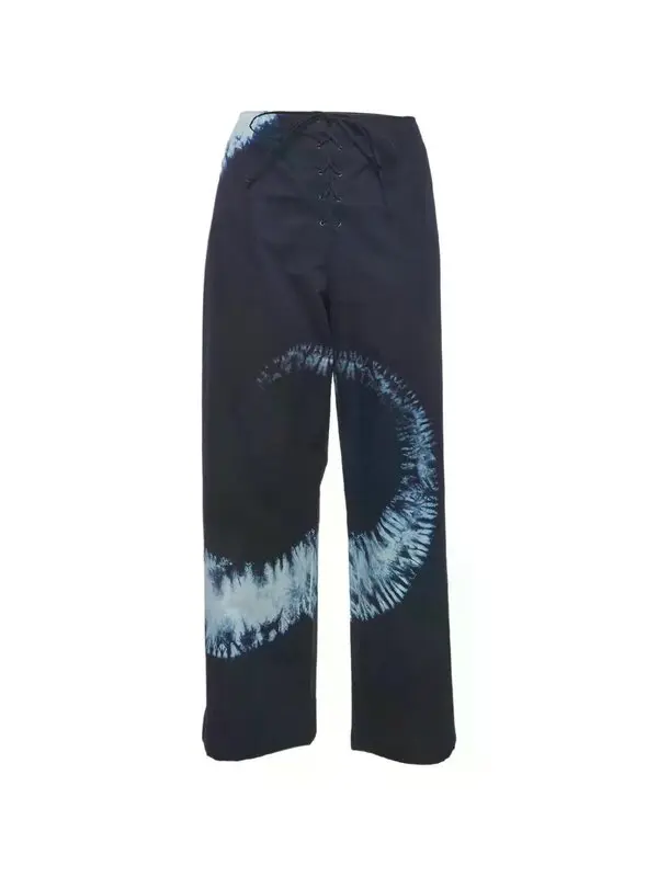 Dior Tie-dye Lace-up Trousers - Blue