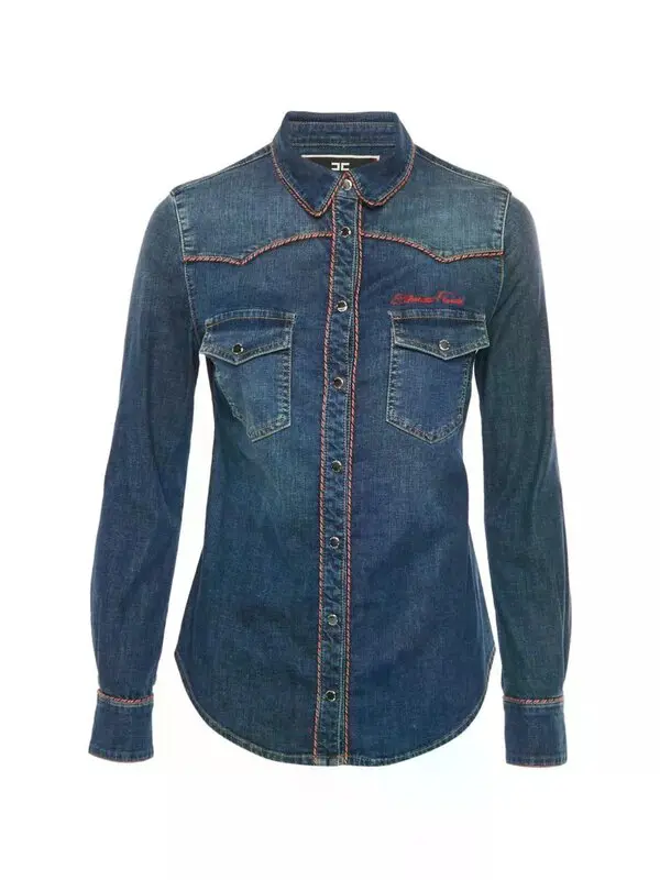 Elisabetta Franchi Logo-embroidered Piped Shirt