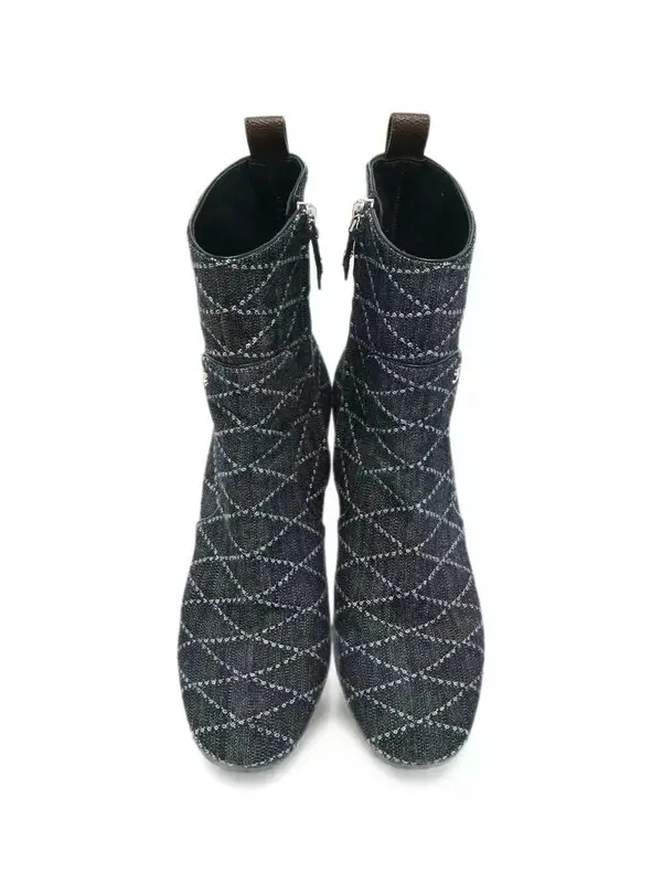LOUIS VUITTON Silhouette Flower Heel Ankle Boots