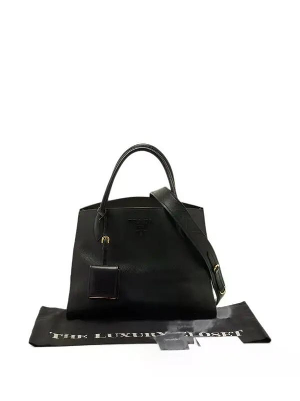 Prada Medium Monochrome Saffiano Leather Tote Bag