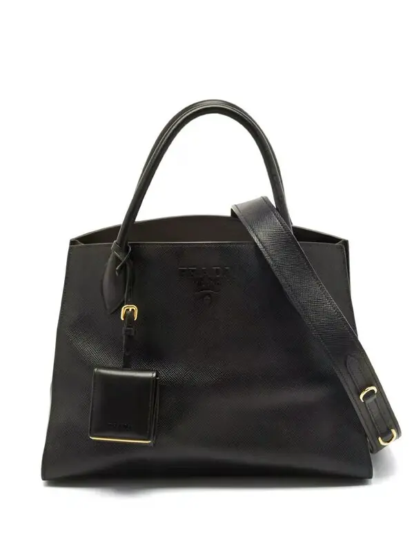 Prada Medium Saffiano Leather Tote Bag - Black
