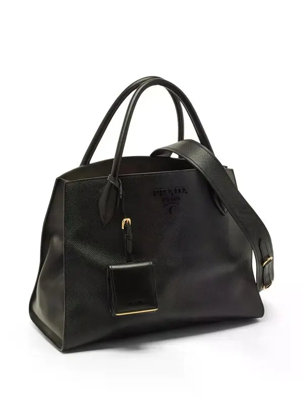 Prada Medium Saffiano Leather Tote Bag - Black