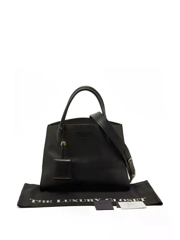 Prada Medium Saffiano Leather Tote Bag - Black