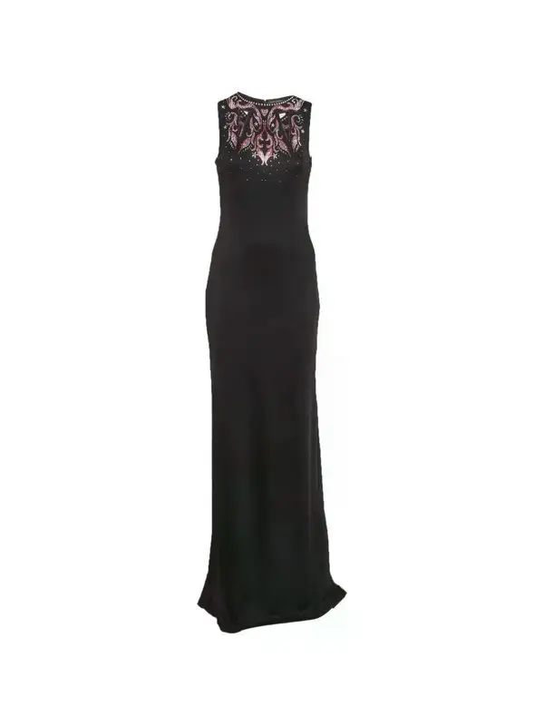 Just Cavalli Embellished Sleeveless Maxi Dress - Black