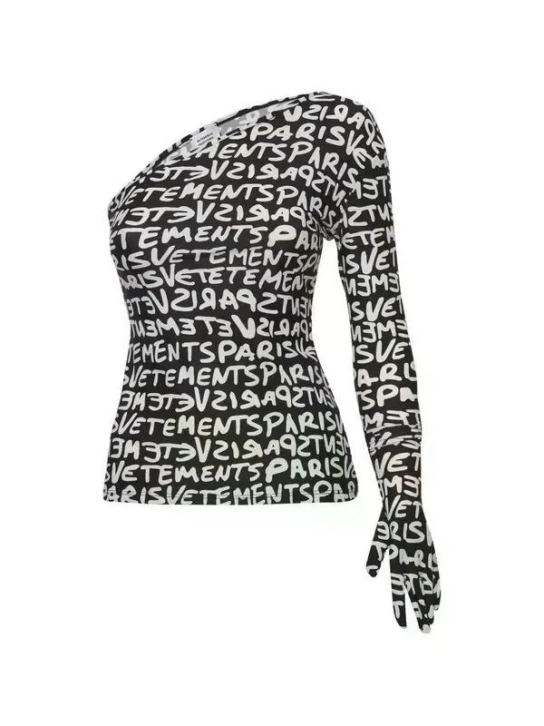Vetements Logo-print One-shoulder Top
