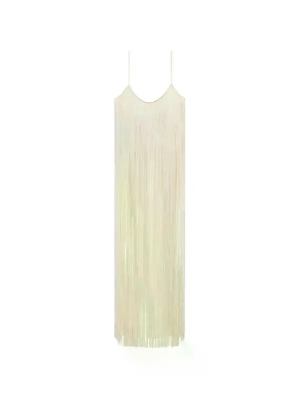 Alexander Wang Fringed Cropped Dress - Neutrals