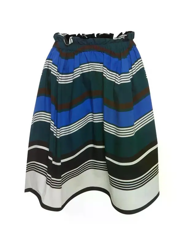 Fendi Striped Cotton Midi Skirt