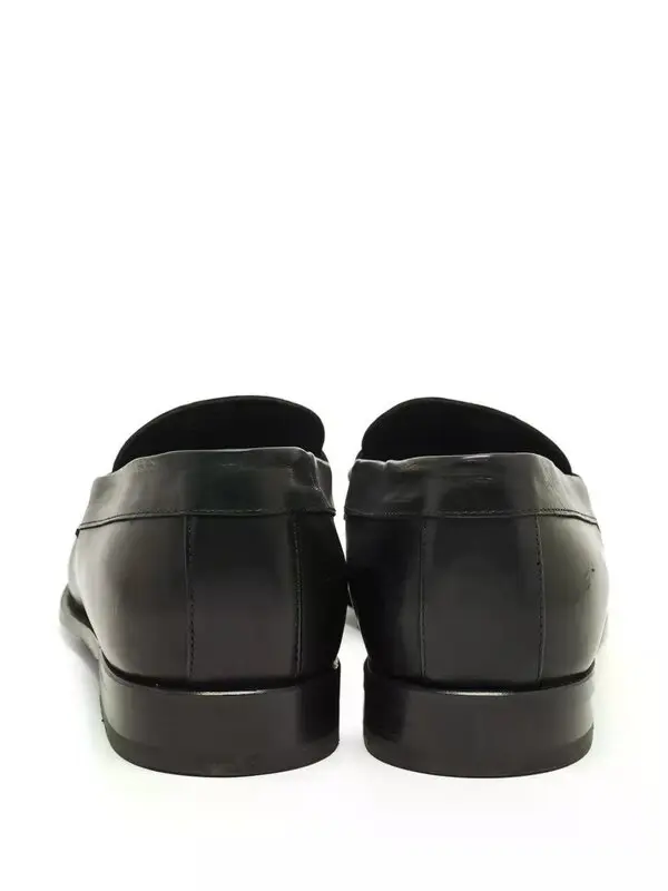 GIUSEPPE ZANOTTI Leather Loafers With Gold-tone Metal Bar