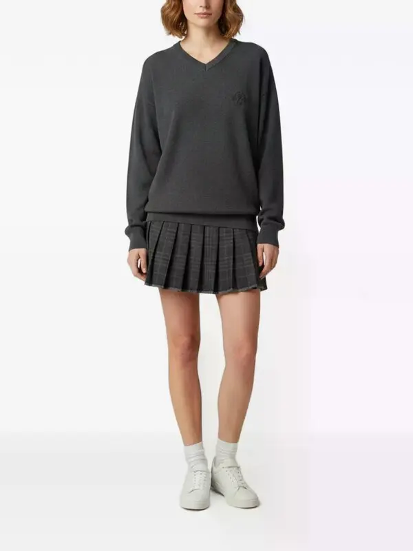 Balenciaga Pleated Long-sleeve Mini Dress - Grey