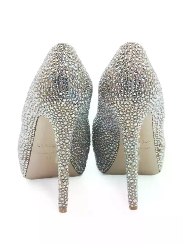 LE SILLA Crystal-embellished Peep-toe Pumps