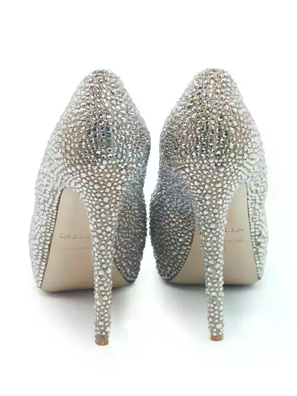 LE SILLA Crystal-embellished Peep-toe Pumps