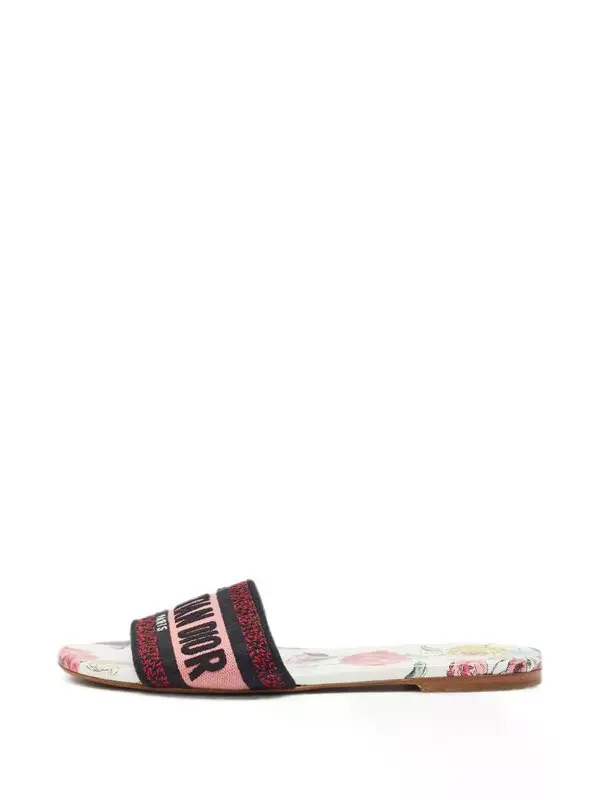 Dior Dway Jacquard Flat Sandals - Neutrals