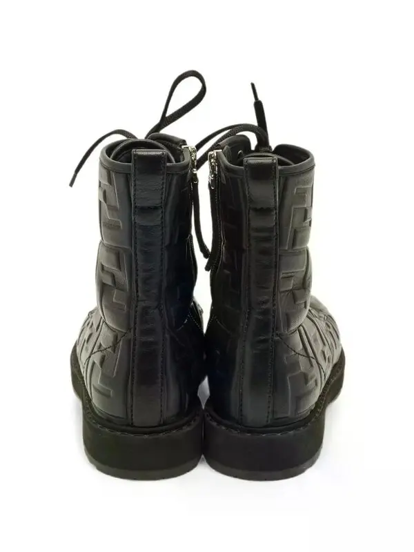 Fendi Zucca Embossed Combat Boots