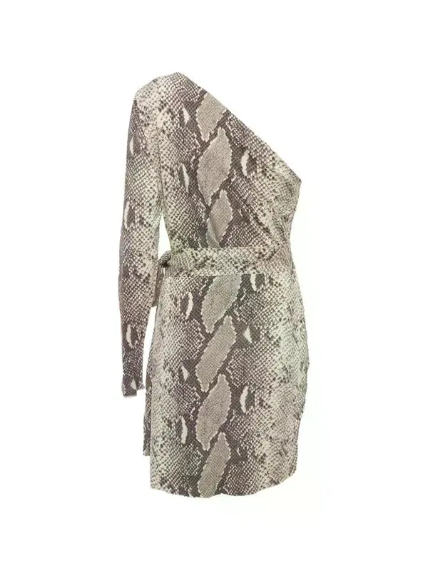 Diane Von Furstenberg One-shoulder Mini Wrap Dress