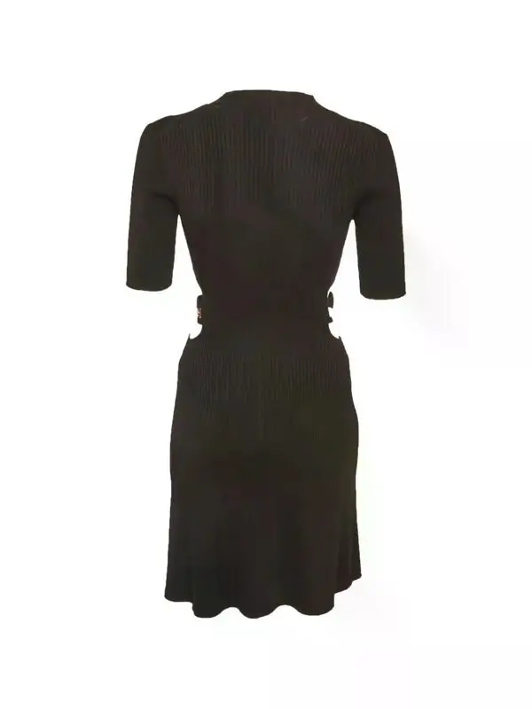 Maje Knitted Cut-out Midi Dress - Black