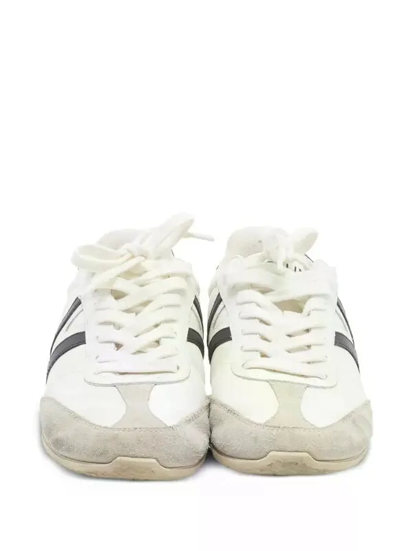 Celine Lace-up Suede Panel Sneakers - White
