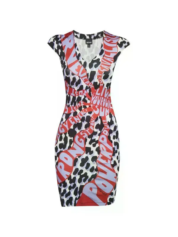 Just Cavalli Printed Jersey Mini Dress